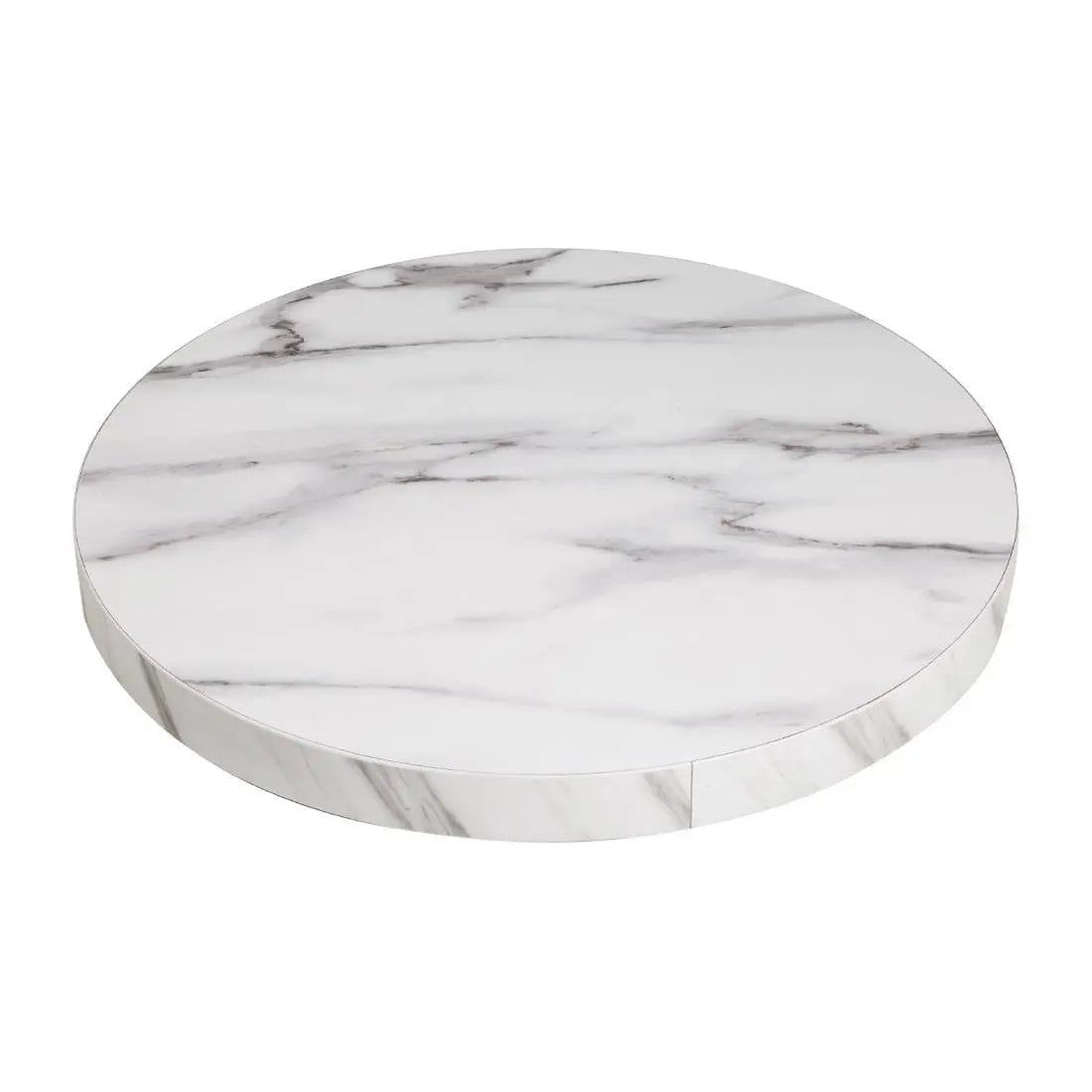 Bolero Pre-Drilled Round Table Top Marble Effect 600mm | Simply Hospitality