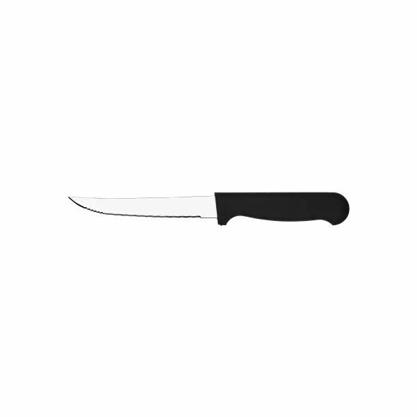Tablekraft 12 Pack Black Handle Pointed Tip Steak Knife - Simply ...