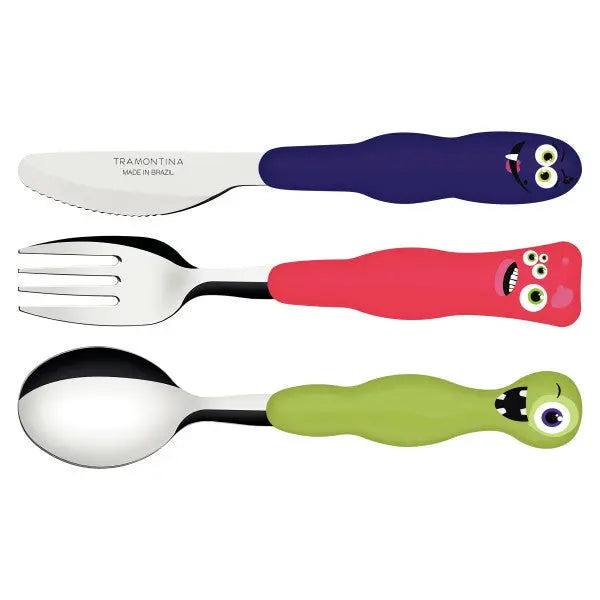 Tramontina Children's Monster Cutlery 3 Piece Set - Simply Hospitality